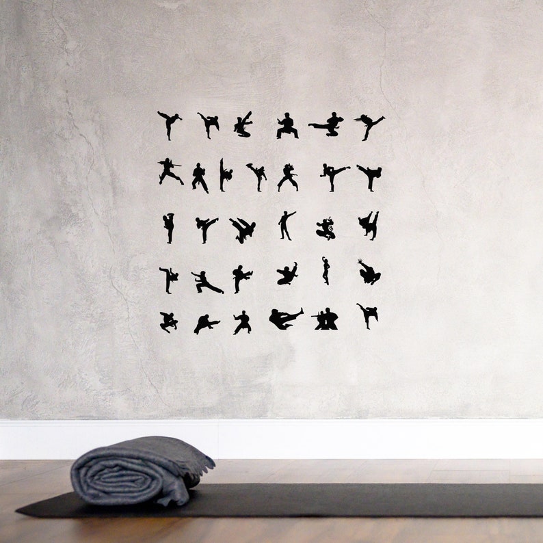 Karate Fighters Vinyl Wall Decal Martial Arts Wall Art for Dojos, Kids ...