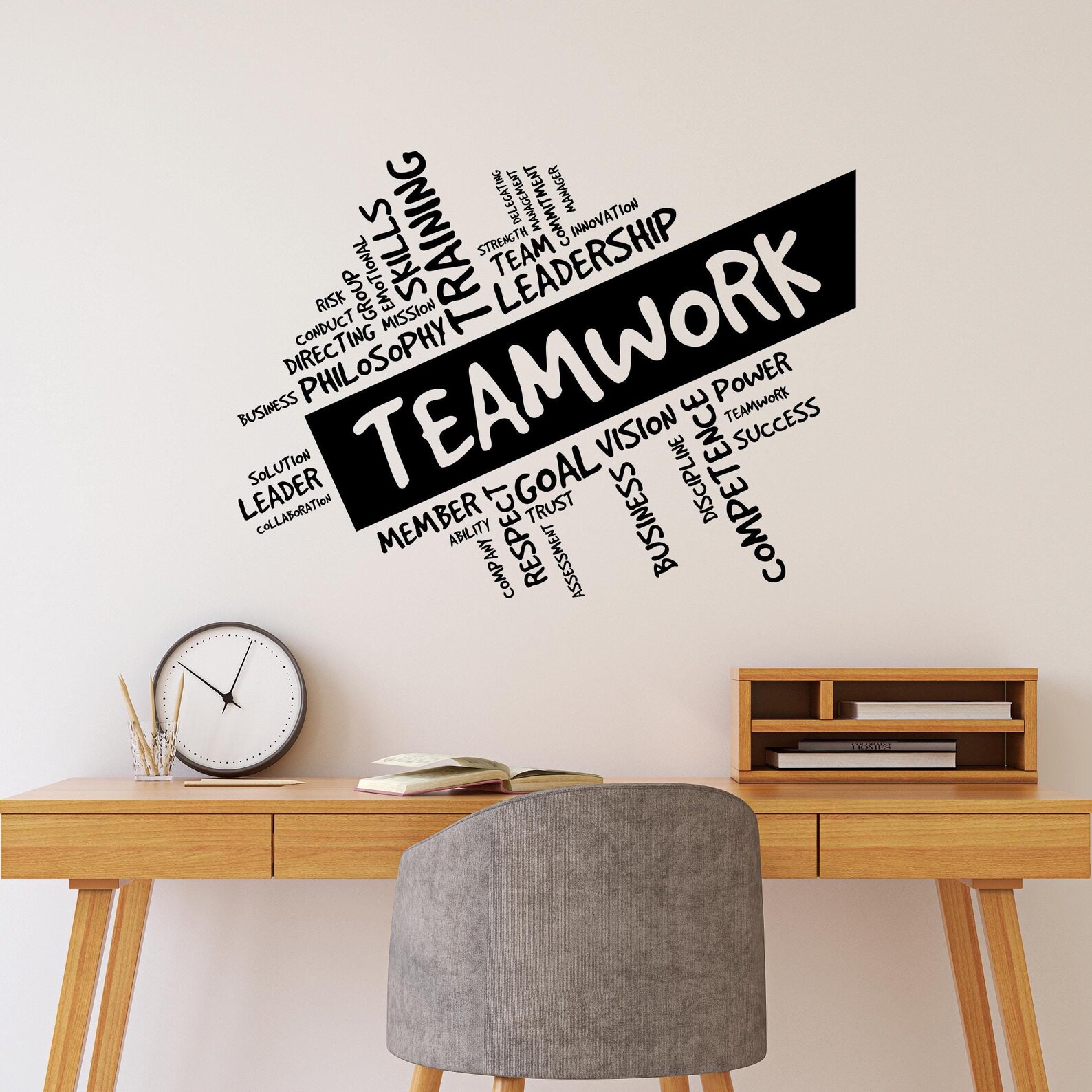 Teamwork Vinyl Wall Decal, Motivational Office Wall Art Inspirational ...