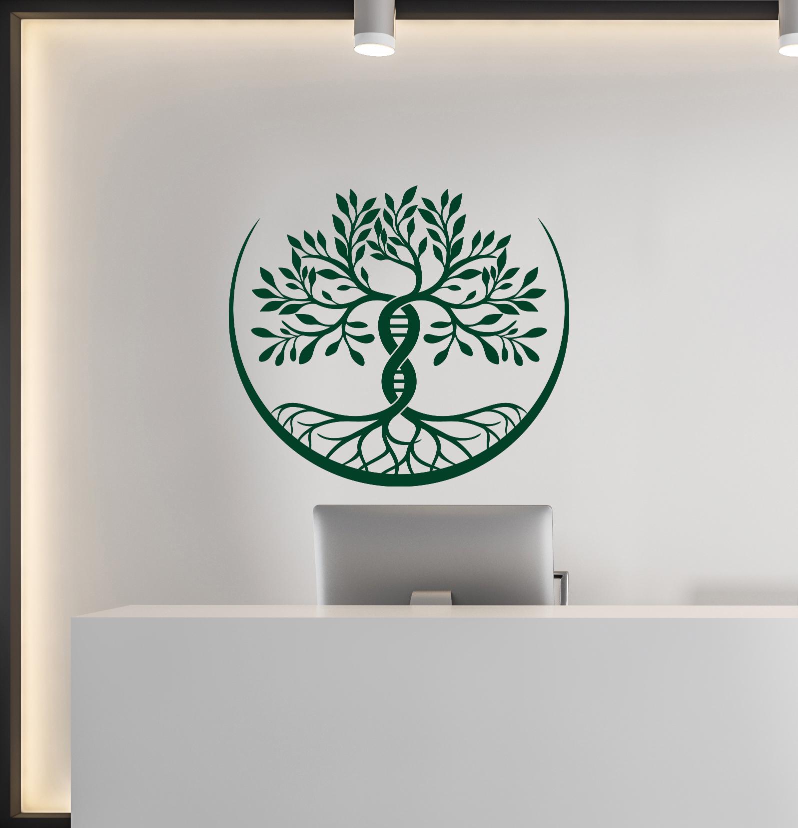 Wall Vinyl Decal Tree of Life With Genetic Code DNA Science Symbolic ...