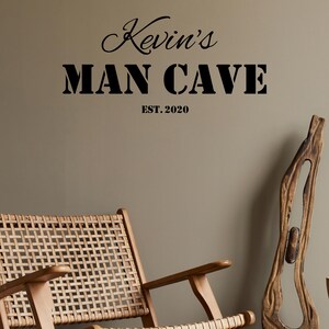 Personalized Man Cave Sign Gold Name Decal Custom Gift for Him for ...