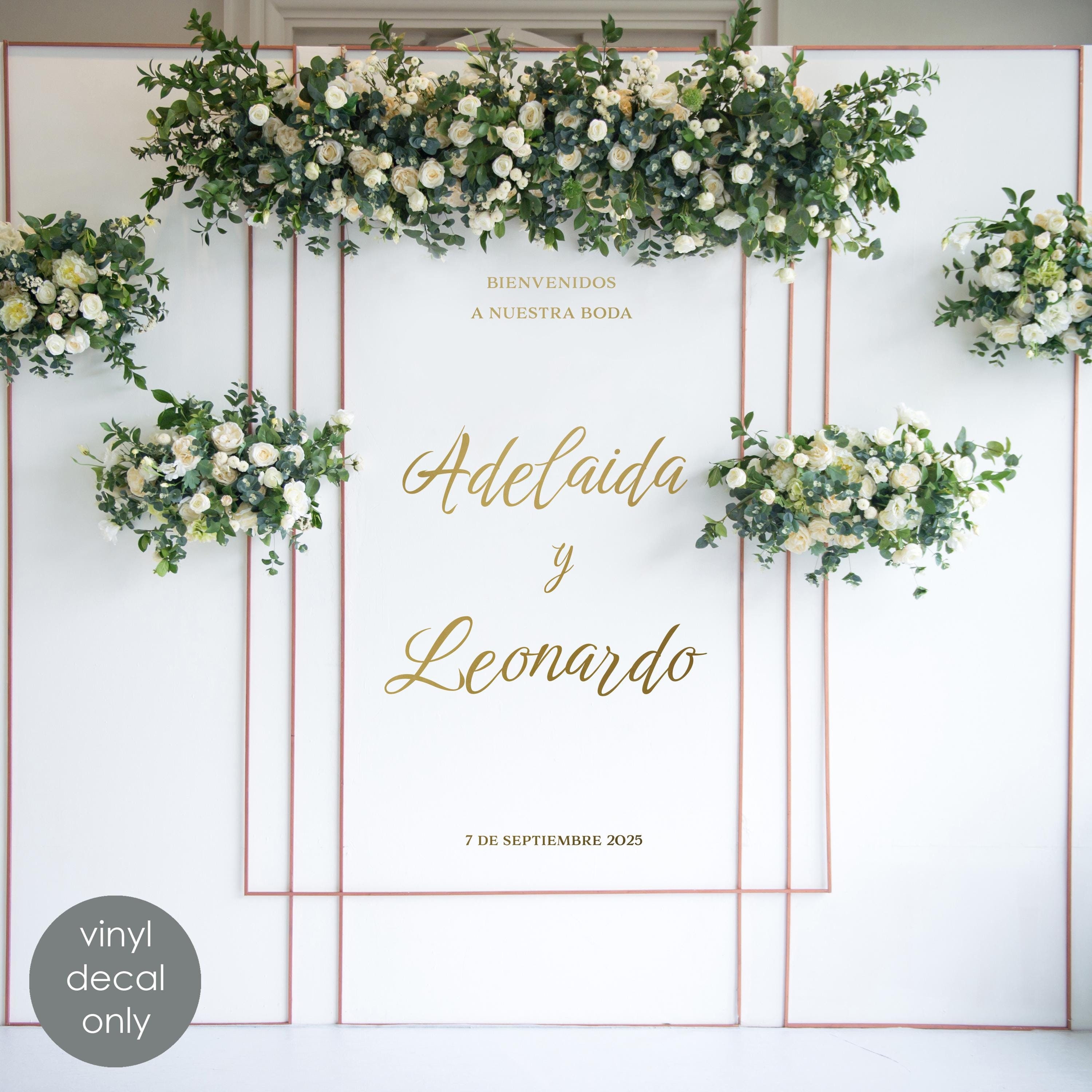 Bienvenidos a Nuestra Boda, Spanish Welcome Wedding Sign, Personalized ...