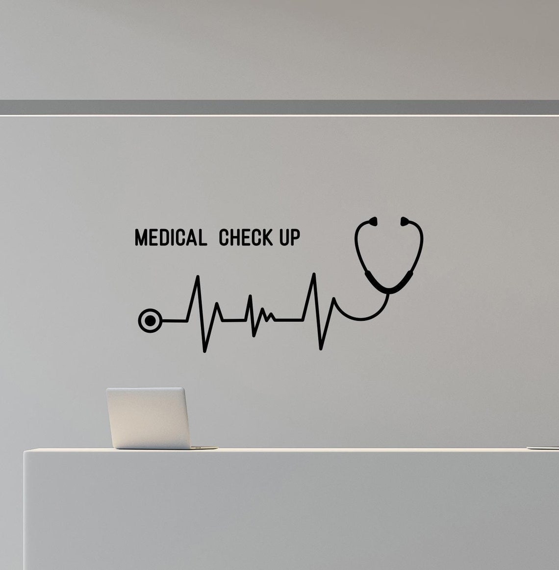Wall Vinyl Decal Medical Check-up Words Stethoscope Sticker for Clinic ...