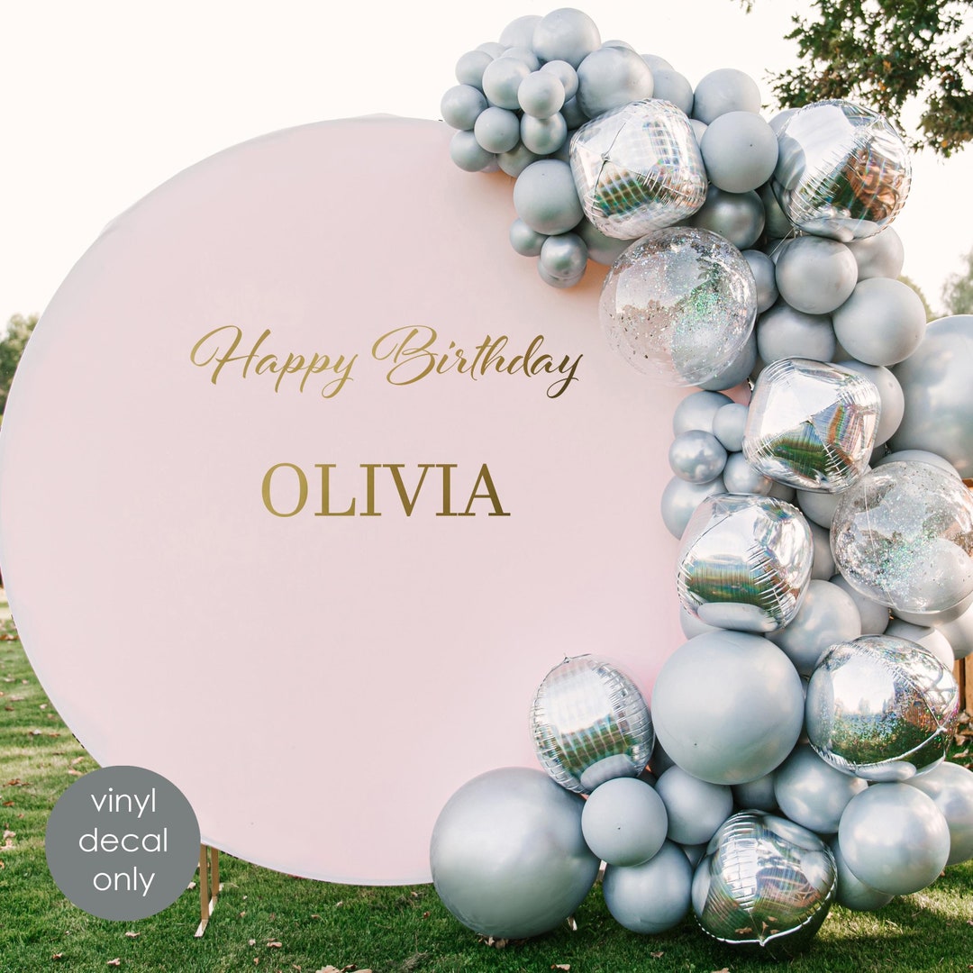 Happy Birthday Sign Decor | Personalized Gold Name Decal | Party ...