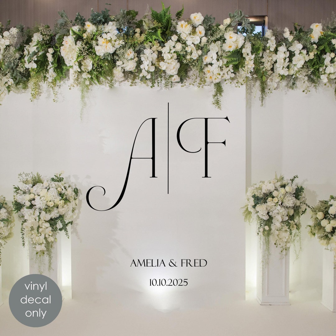 Wedding Monogram Custom Decal | Reception DIY Decor | Party Decoration ...