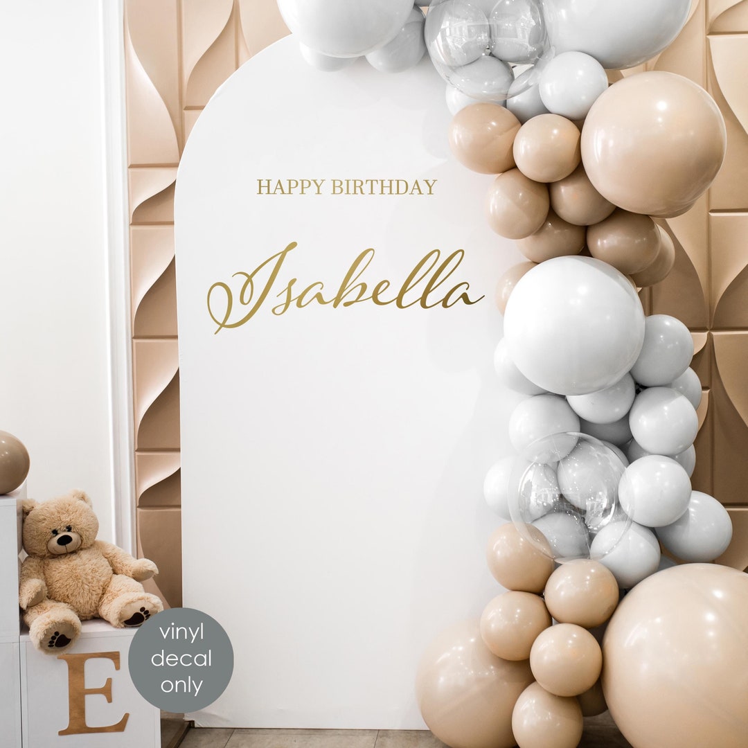 Happy Birthday Name | Decal for Balloon Arch | Customizable Party Decor ...