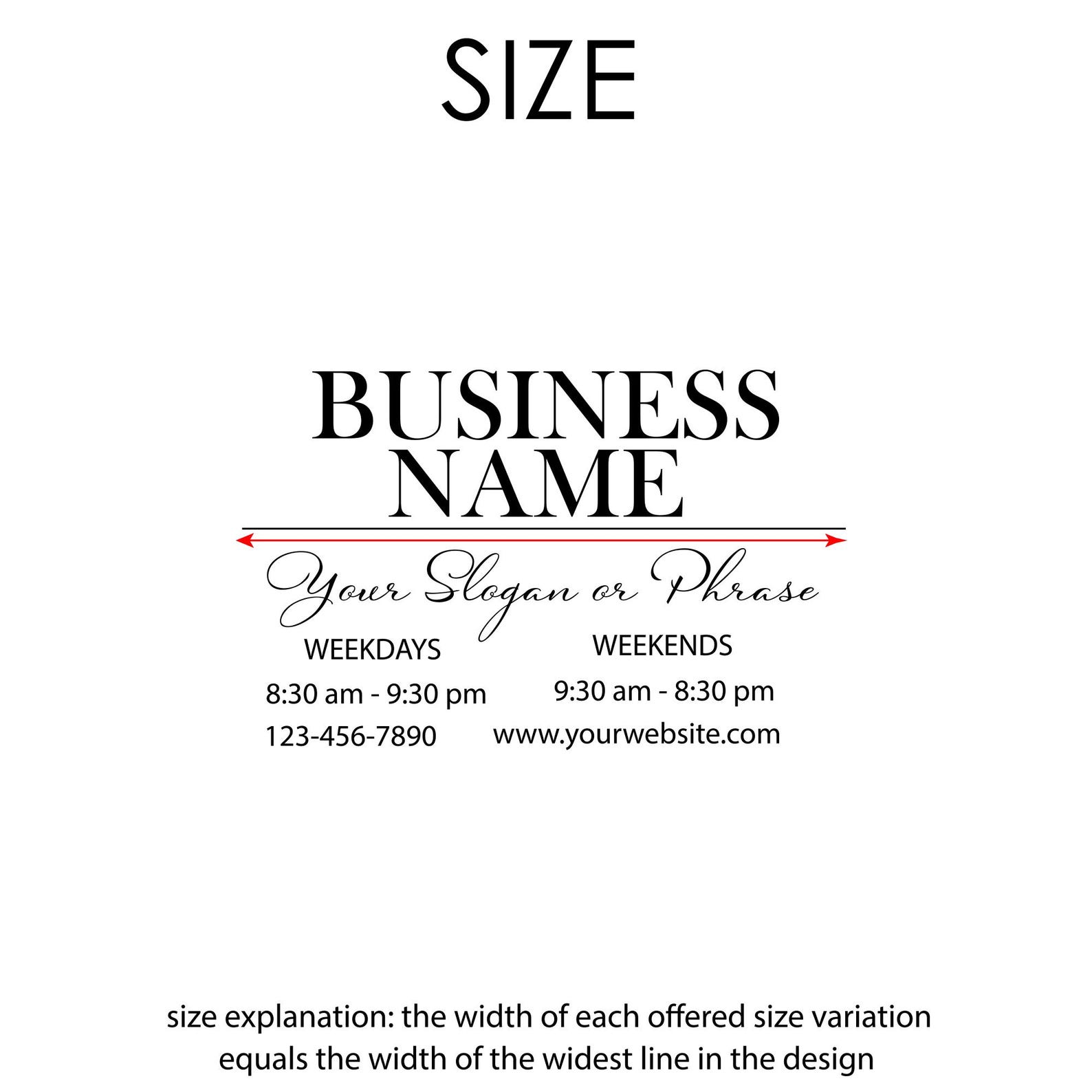 Business Name Logo Sign Personalized Storefront Decal Slogan Custom ...