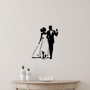 Wall Vinyl Decal Bride and Groom Wedding Decor Sticker for Ceremony ...