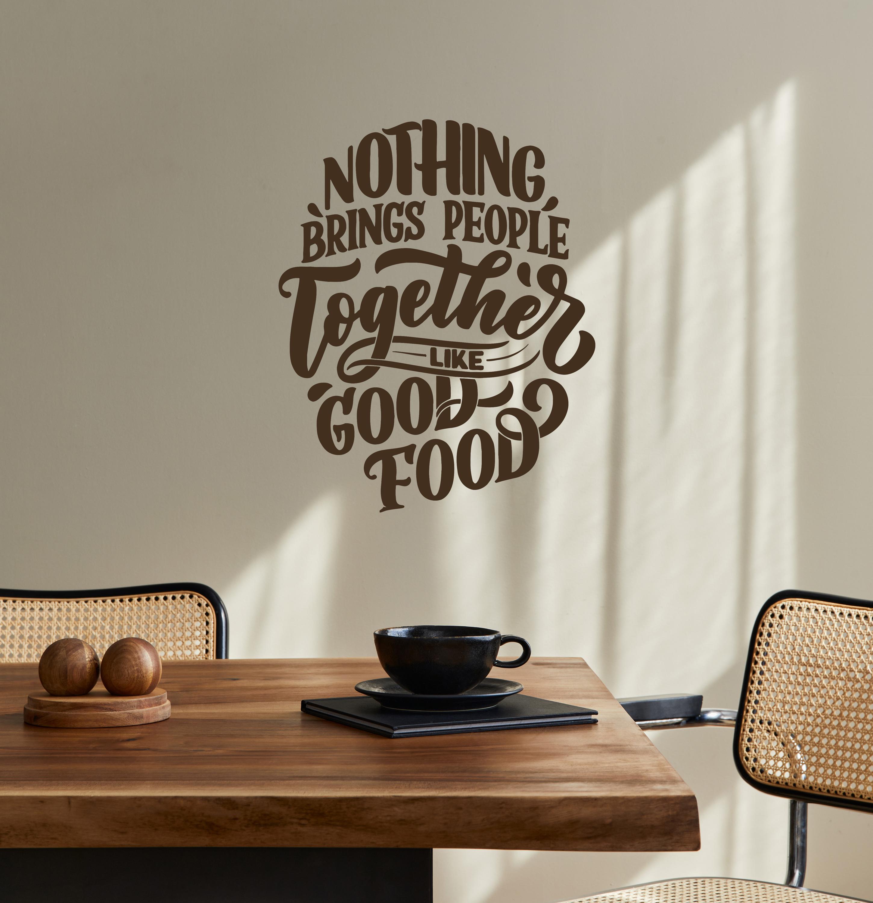Vinyl Wall Decal With Food-inspired Lettering, Stylish Kitchen Wall Art ...
