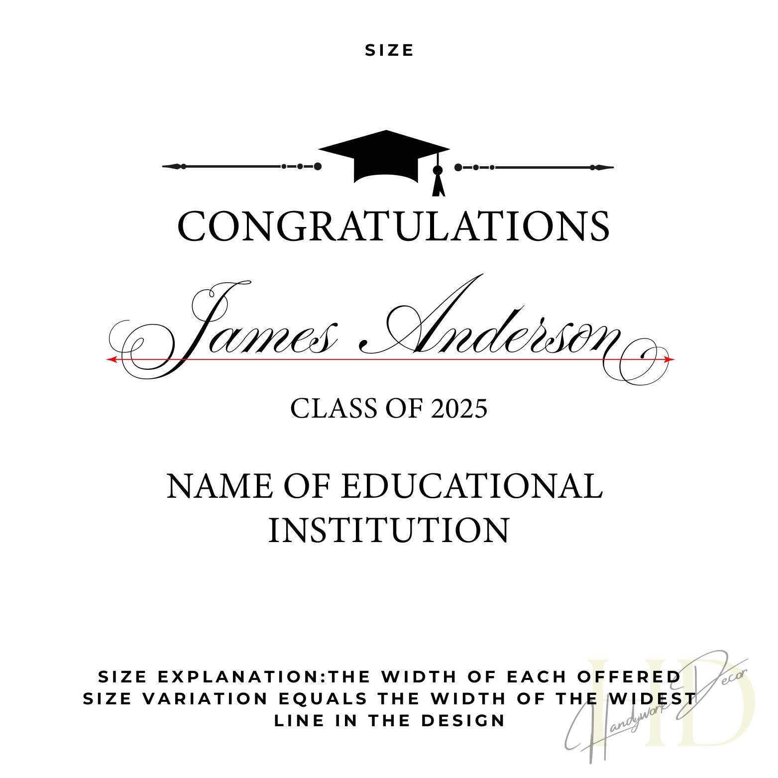 Congratulations Backdrop Personalized Decal, Custom Decor Name and Year ...