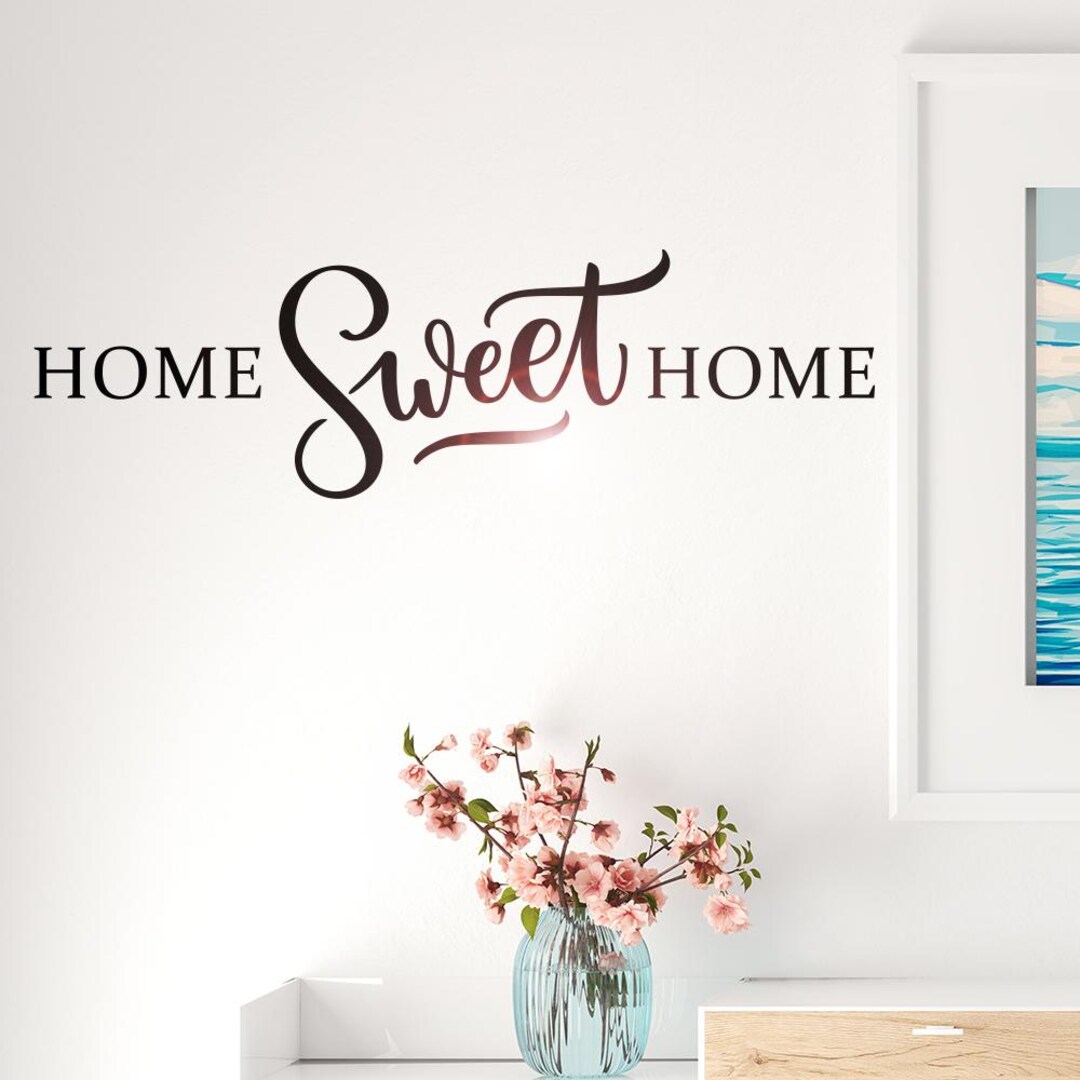 Wall Vinyl Decal Home Sweet Home Quote Living Room Modern Decor Ez5080 ...