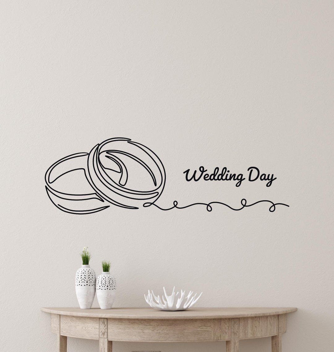Wall Vinyl Decal Wedding Day Words Romantic Wedding Decor Sticker for ...