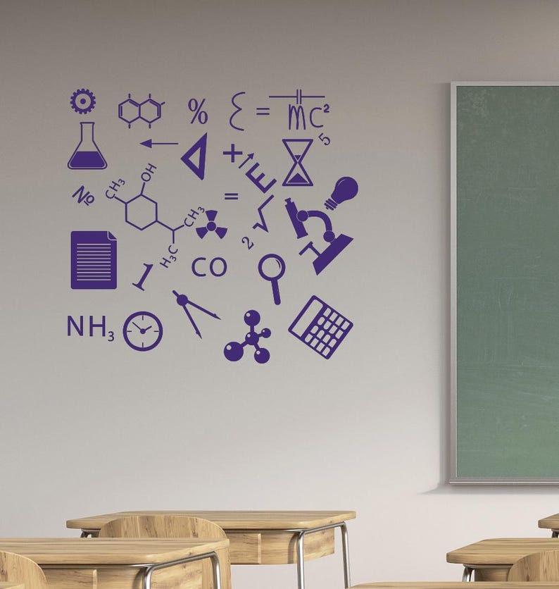 Wall Vinyl Decal Exact Science Decor School Classroom Lab Interior ...