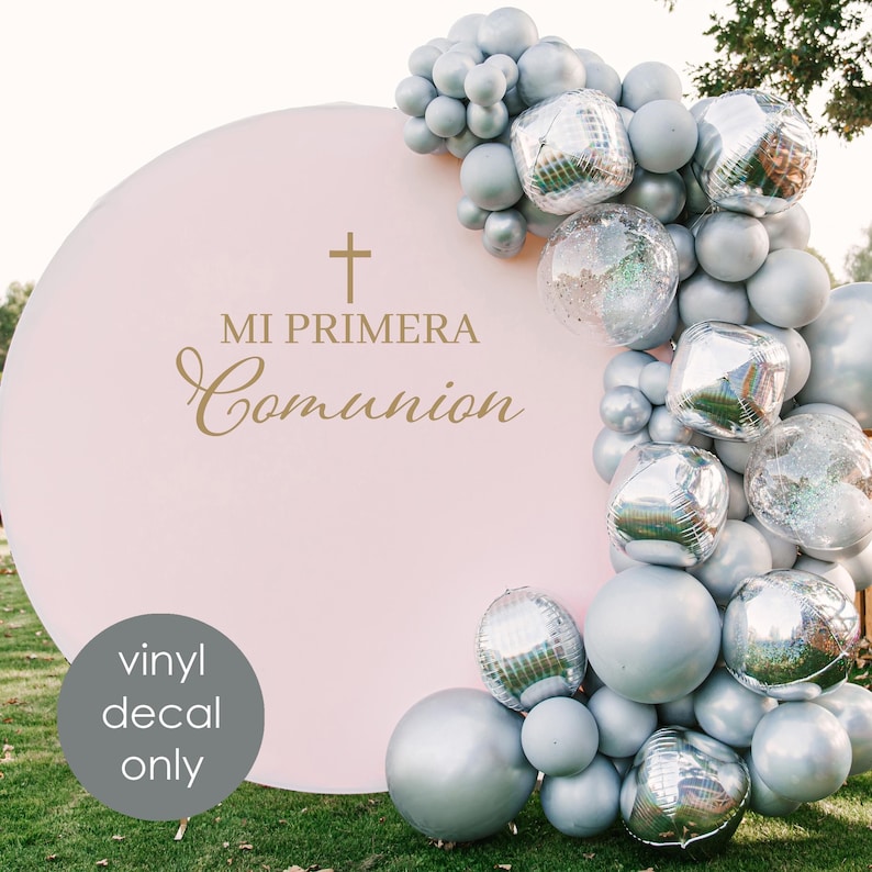 Mi Primera Comunion Vinyl Decal – Spanish Holy Communion Party Decor ...