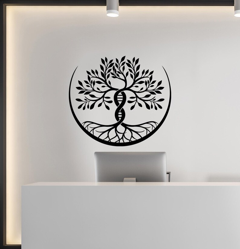 Wall Vinyl Decal Tree of Life With Genetic Code DNA Science Symbolic ...