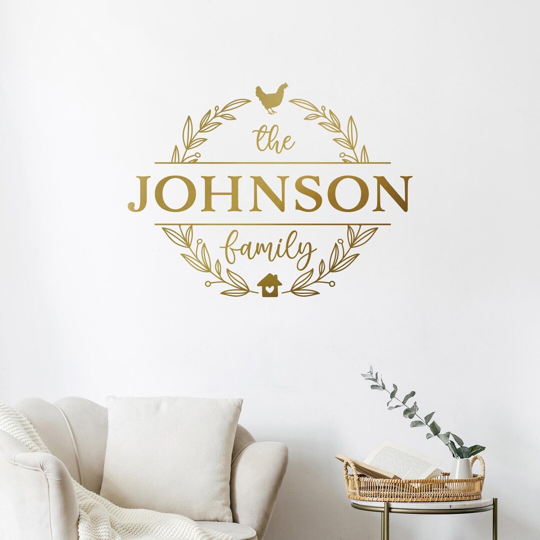 Personalized Family Vinyl Decal, Custom Wall Art for Rustic Home Decor ...