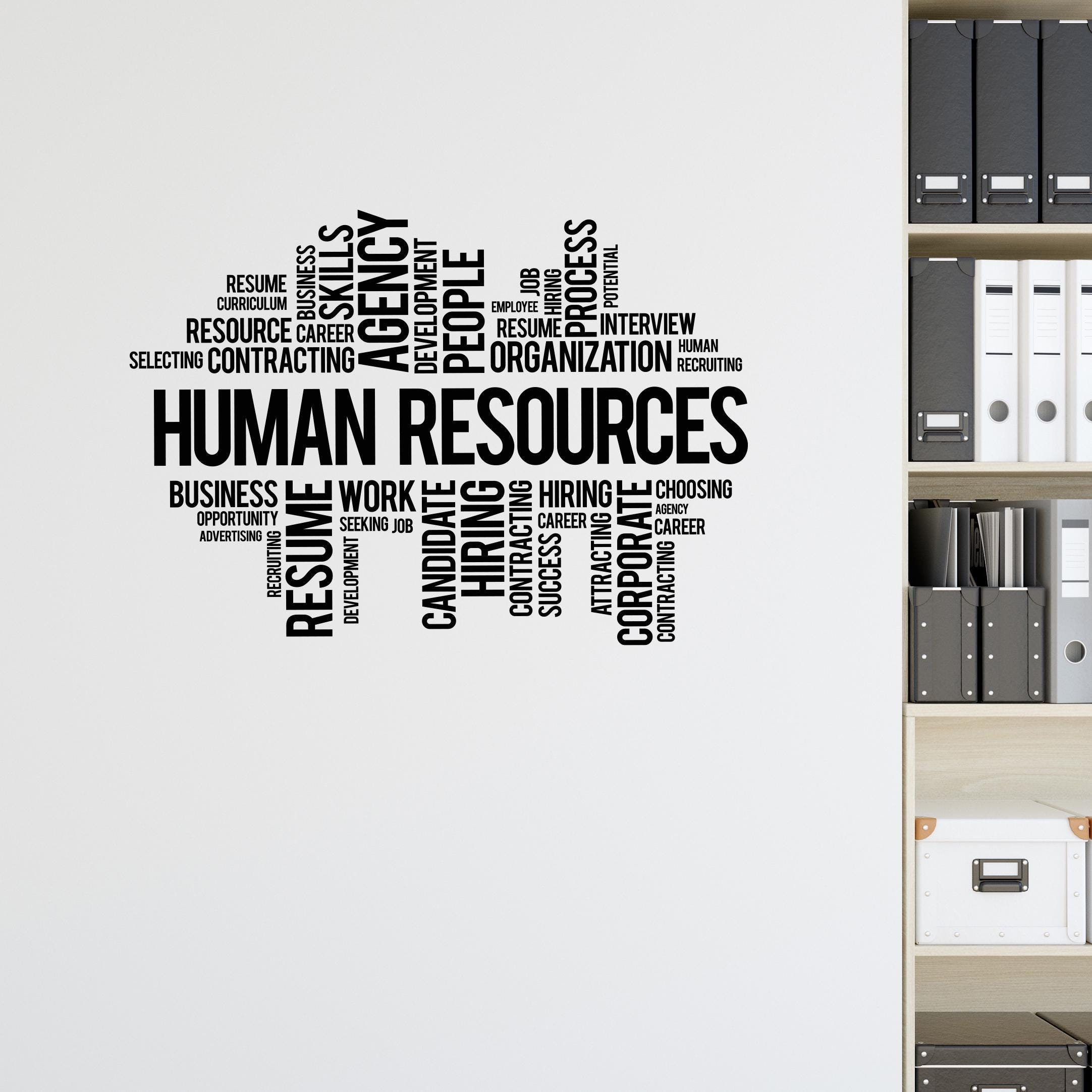 Human Resources Vinyl Wall Decal Office Words Cloud HR Department ...