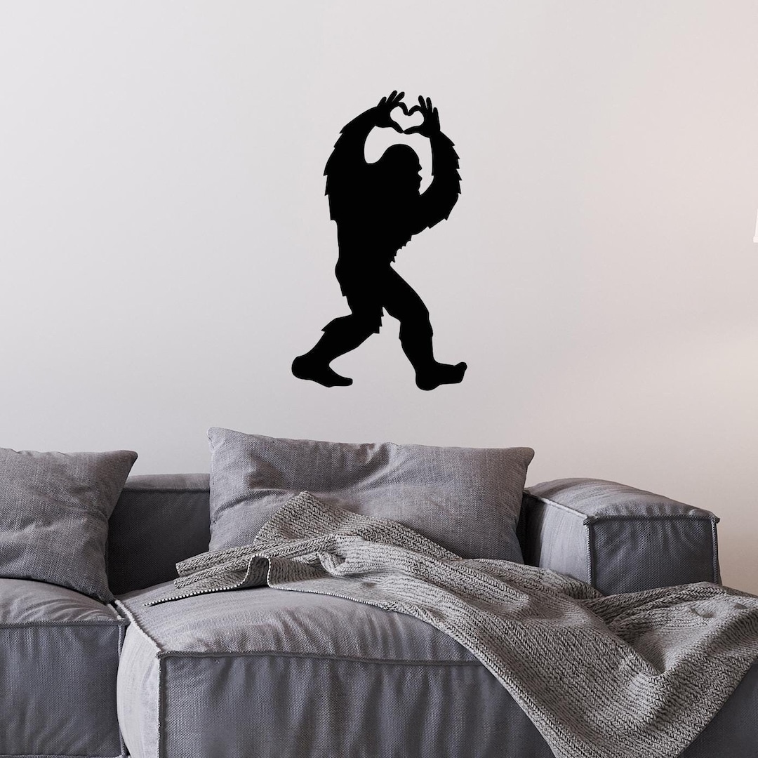 Bigfoot Silhouette Vinyl Wall Art Sasquatch Love Yeti Outdoor Adventure ...