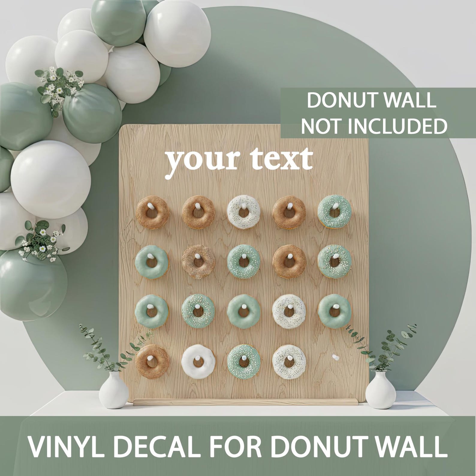 Custom Donut Wall Vinyl Decal – Personalized Text Sticker for Dessert ...
