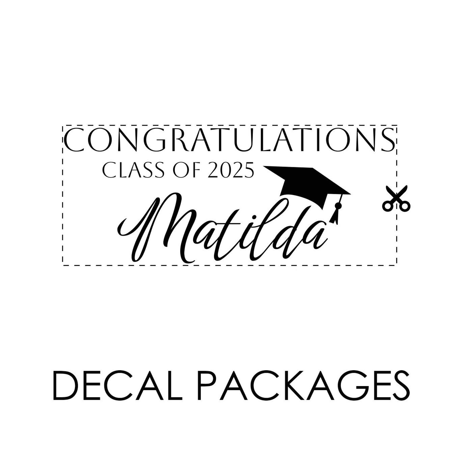 Custom Congratulations Name Vinyl Decal, Personalized Class of 2026 ...