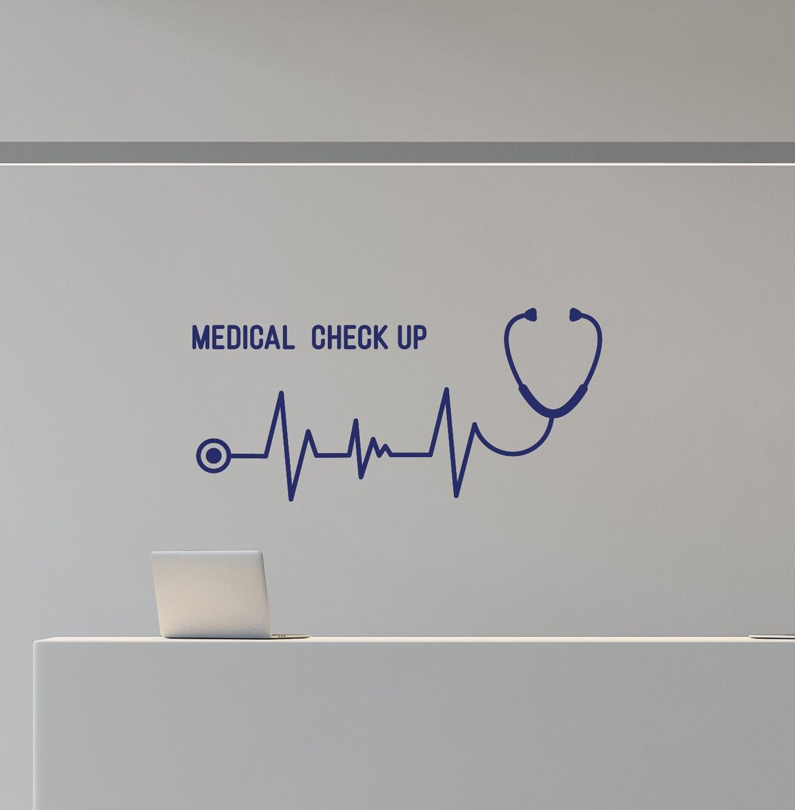 Wall Vinyl Decal Medical Check-up Words Stethoscope Sticker for Clinic ...