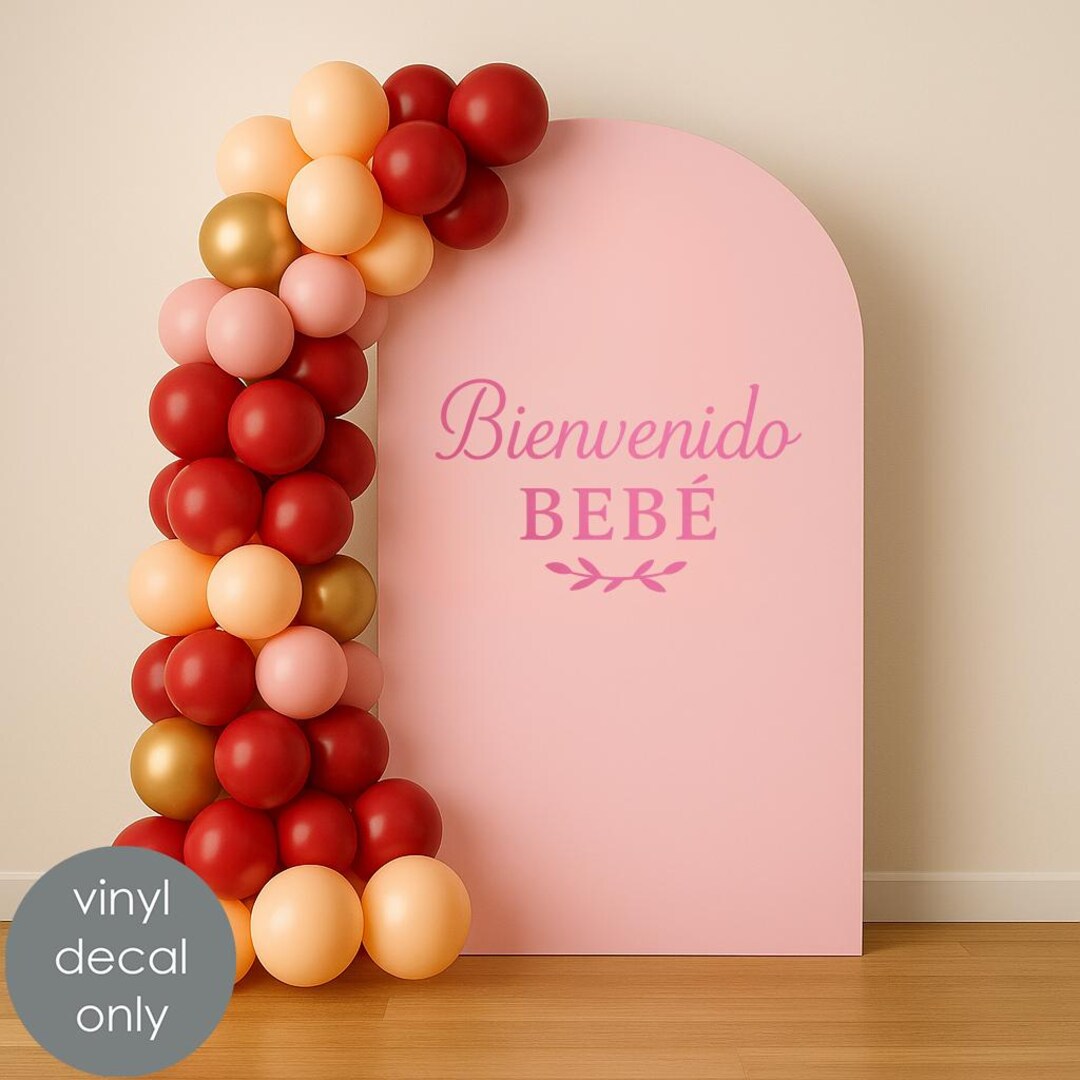 Spanish Baby Shower Welcome Decal Bienvenido Bebé Vinyl Backdrop Decor ...