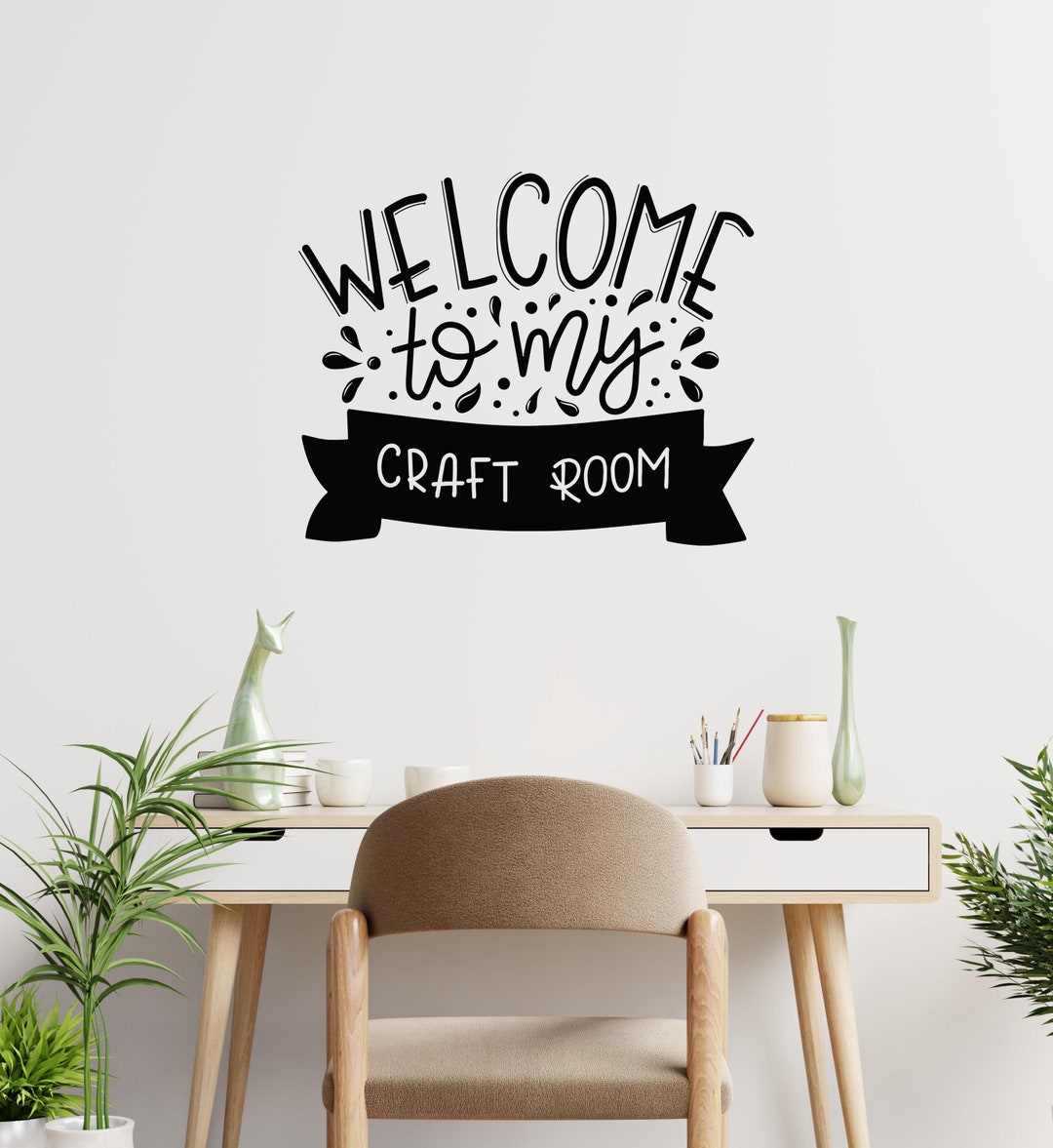 Craft Room Welcome Vinyl Decal – Stylish Wall Art for Creative Spaces ...
