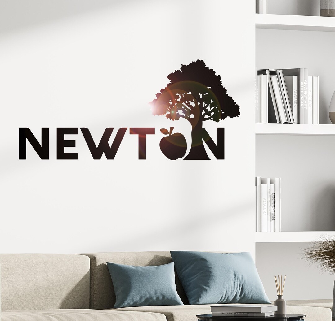 Wall Vinyl Decal Newton Tree Physics Science School Study Interior ...