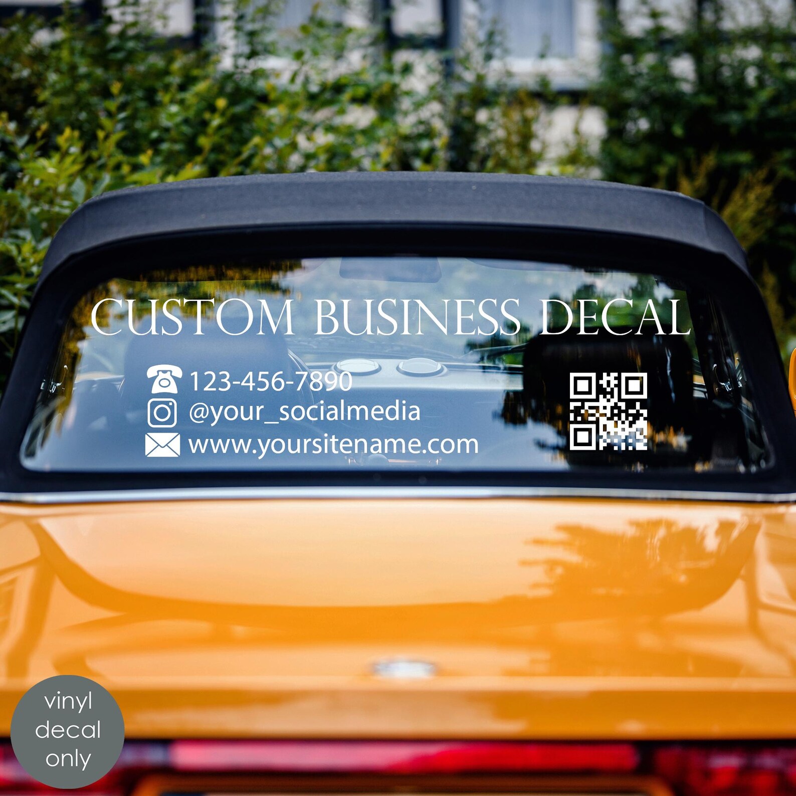 Personalized Business Name Vinyl Decal for Car - Custom Company Logo ...