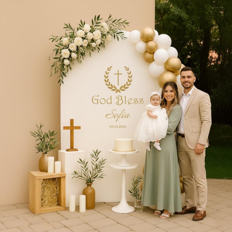 Baptism Decoration God Bless Vinyl Decal Custom Name Date First ...