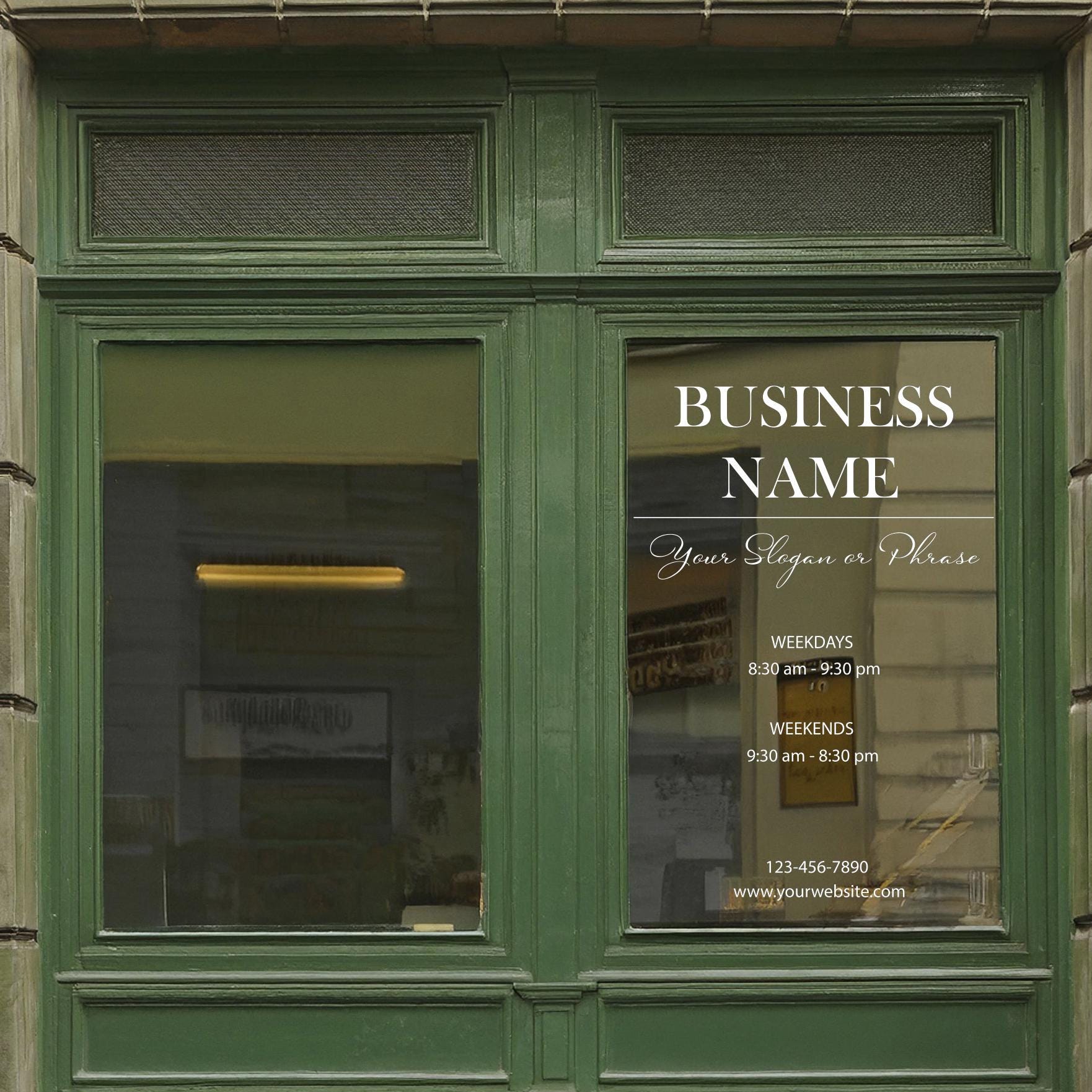 Business Name Logo Sign Personalized Storefront Decal Slogan Custom ...