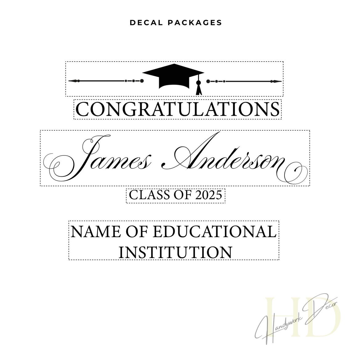 Congratulations Backdrop Personalized Decal, Custom Decor Name and Year ...
