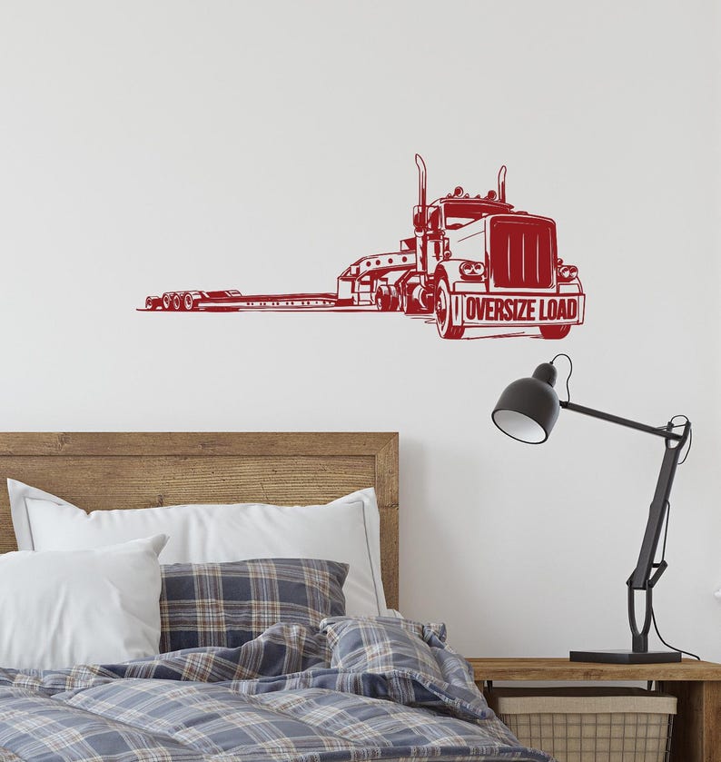Wall Vinyl Decal Truck Cargo Transportation Car Decor Garage Interior ...
