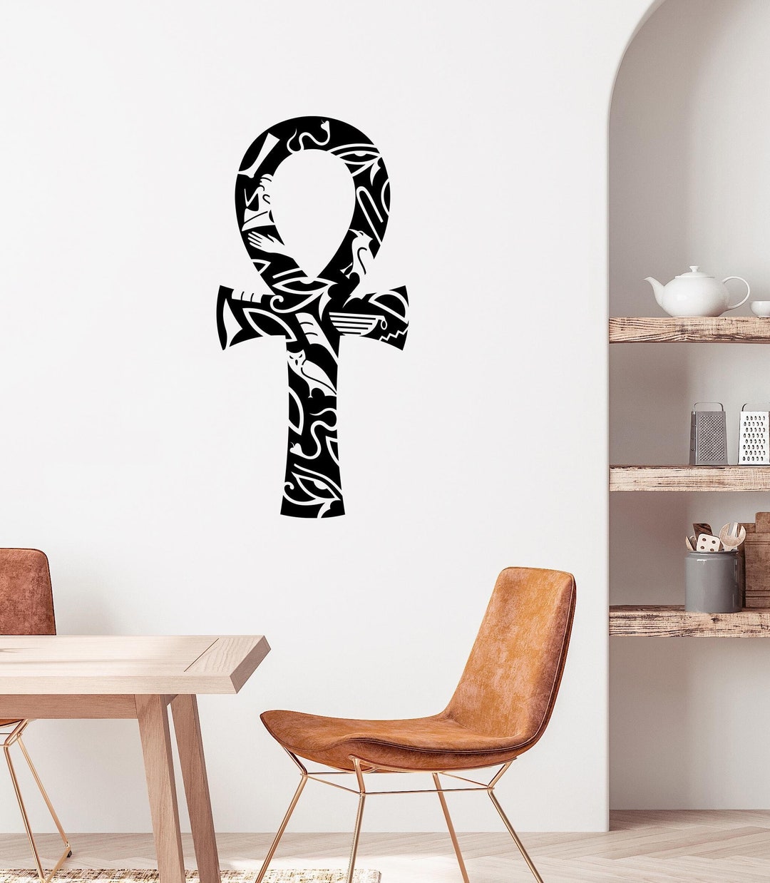Ankh Vinyl Wall Art Ancient Egyptian Hieroglyphic Symbol Egypt Art Deco ...