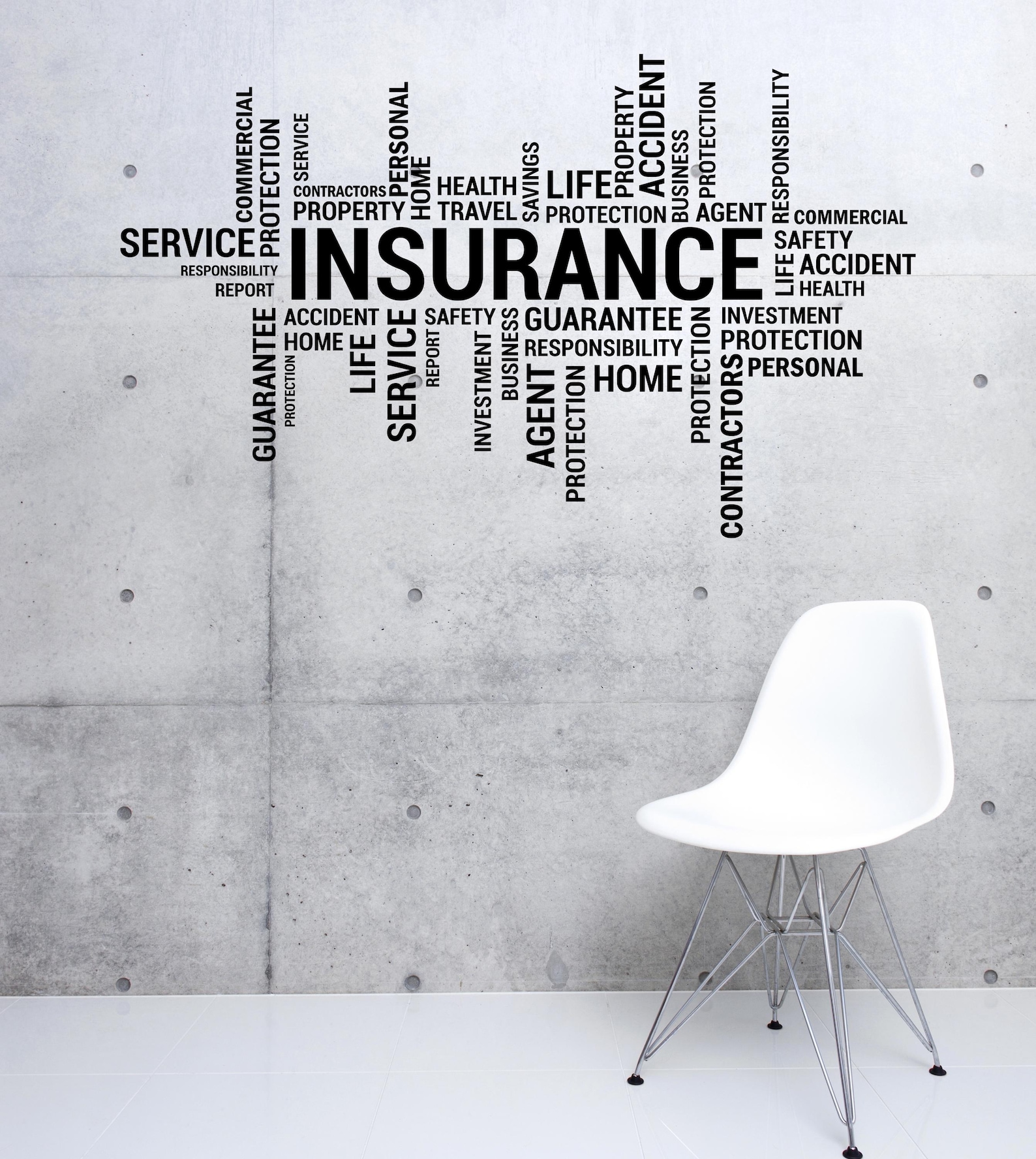 Insurance Words Cloud Vinyl Wall Decal Motivational Office Sticker ...