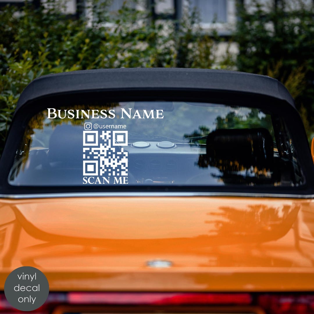 Custom Business Name Scannable QR Code Scan Me Car Vinyl Decal ...