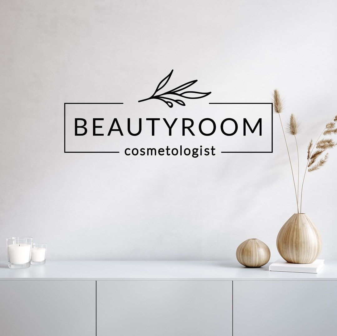 Beauty Room Sign Vinyl Wall Decal – Stylish Wall Art for Cosmetologist ...
