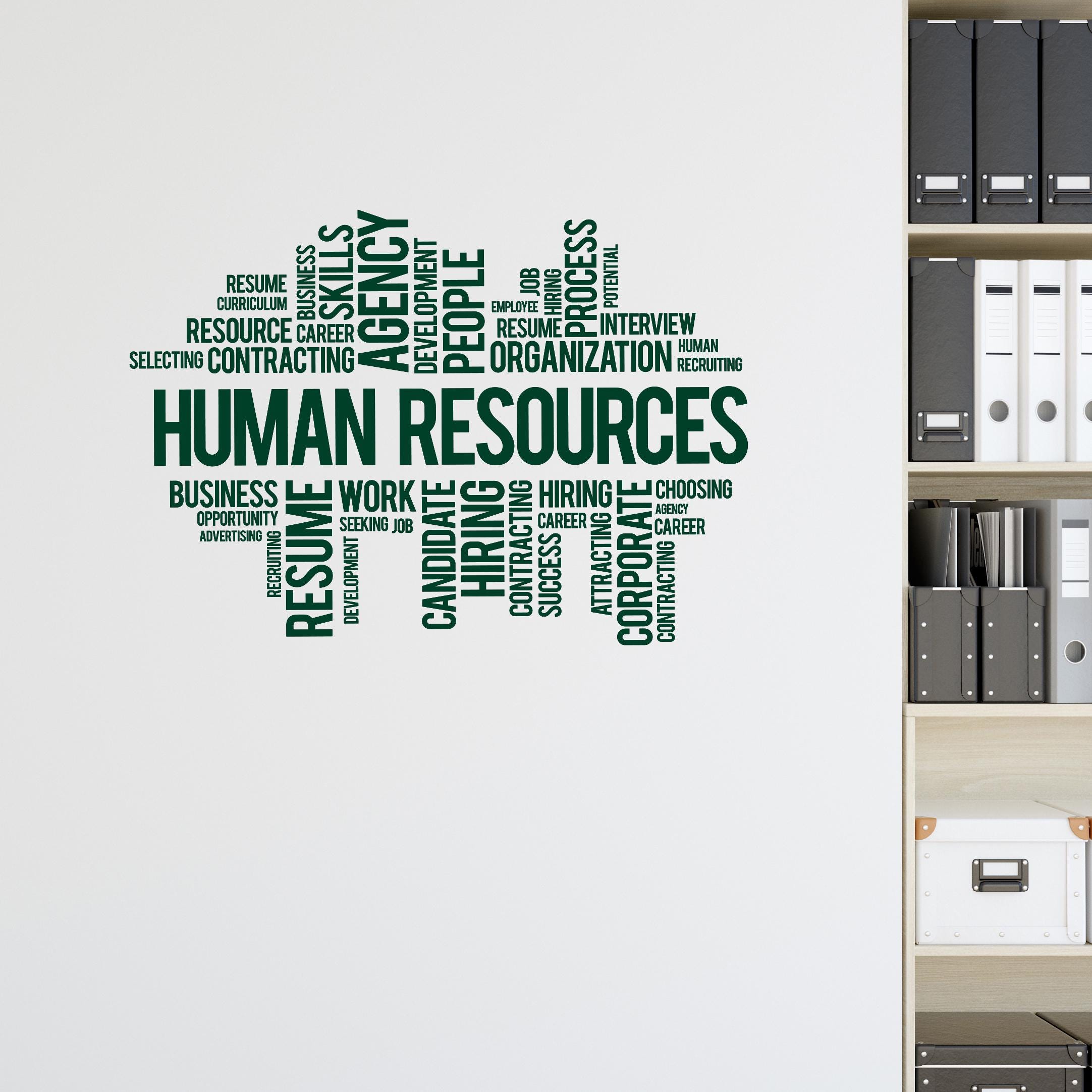 Human Resources Vinyl Wall Decal Office Words Cloud HR Department ...