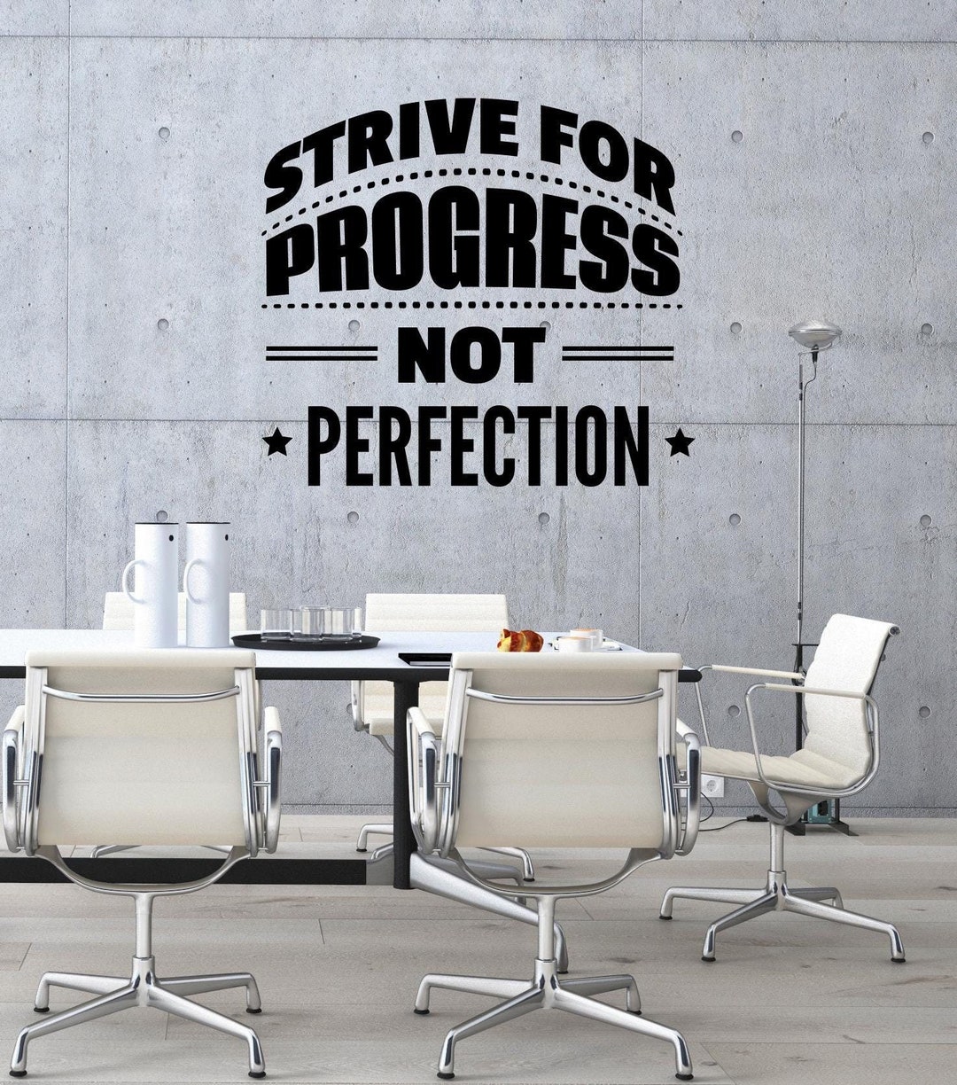 Wall Vinyl Decal Motivational Progress Quote Words Office Business ...