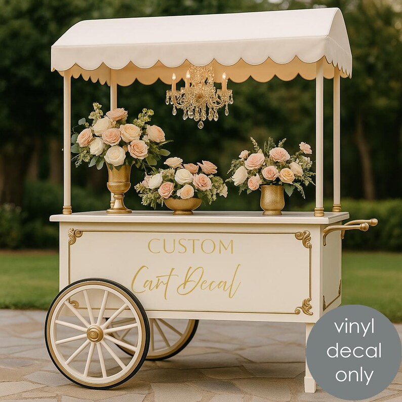 Custom Flower Cart Vinyl Decal: Wedding, Event Decor - Etsy