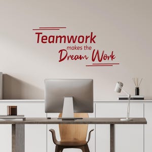 Teamwork Makes the Dream Work Wall Art Office Motivational Quote ...