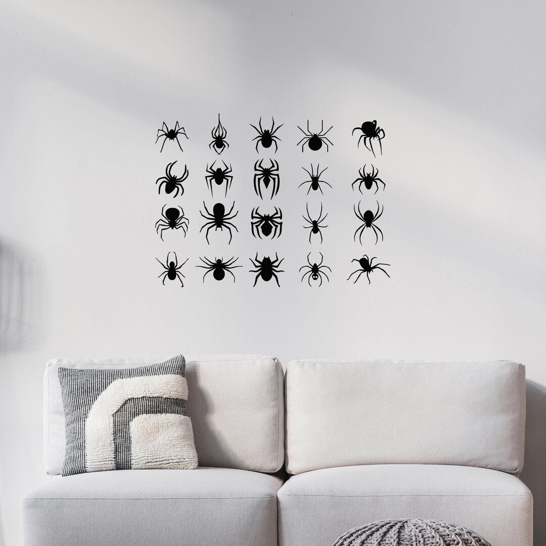 Spiders Vinyl Wall Decal – Creepy-crawly Wall Art for Halloween, Kids ...