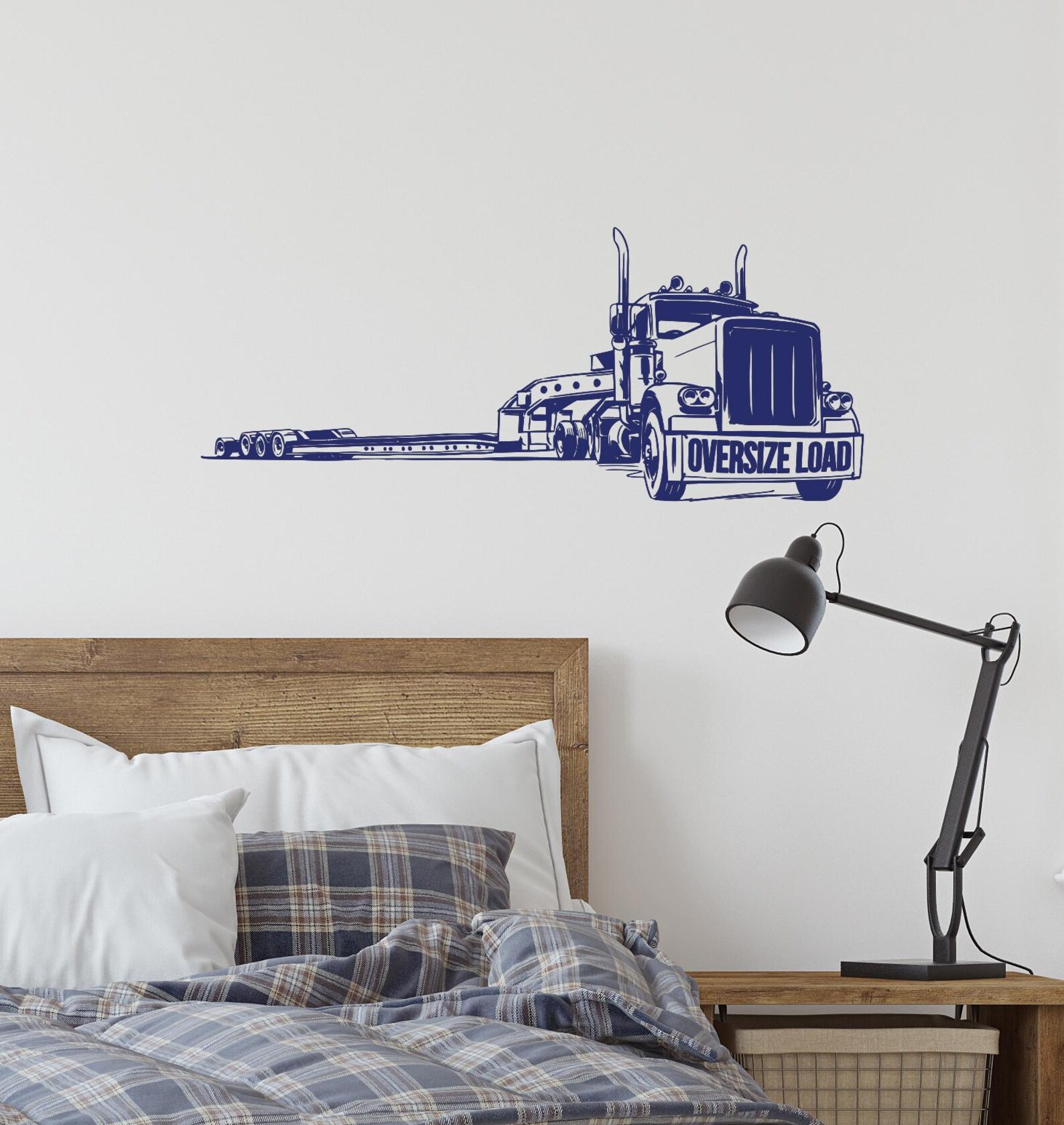 Wall Vinyl Decal Truck Cargo Transportation Car Decor Garage Interior ...