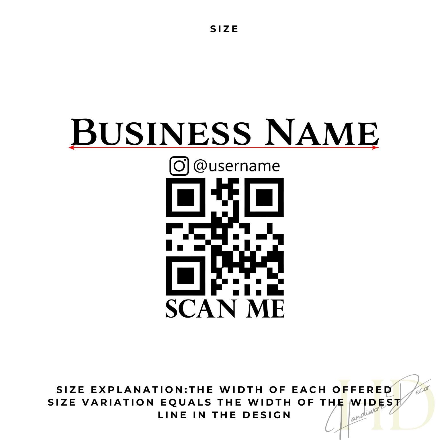 Custom Business Name Scannable QR Code Scan Me Car Vinyl Decal ...
