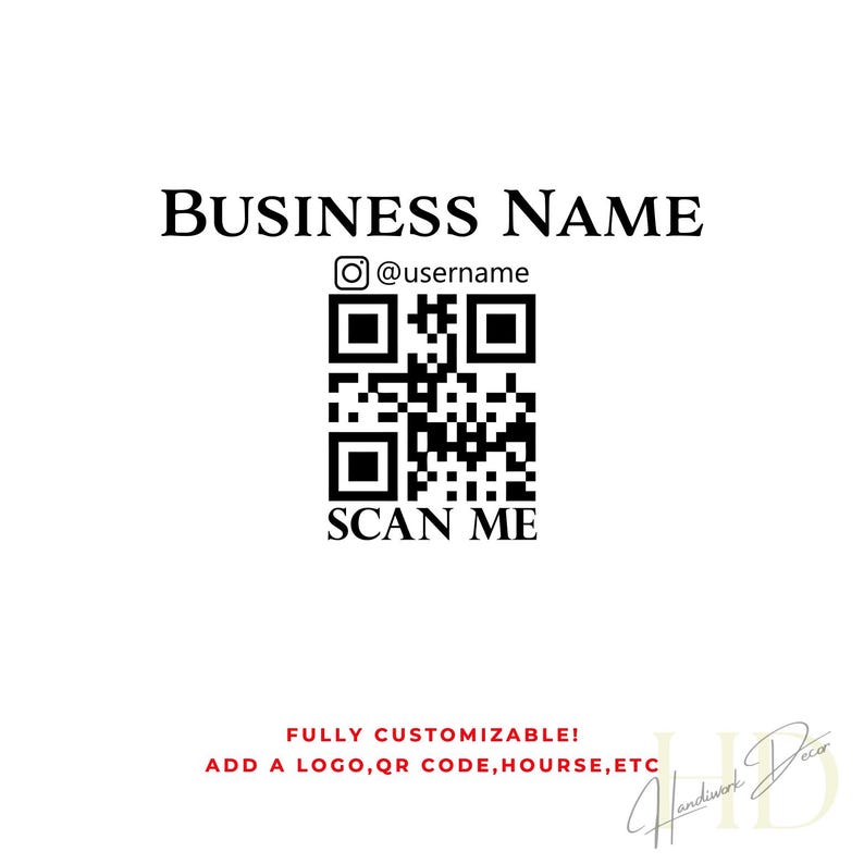 Custom Business Name Scannable QR Code Scan Me Car Vinyl Decal ...