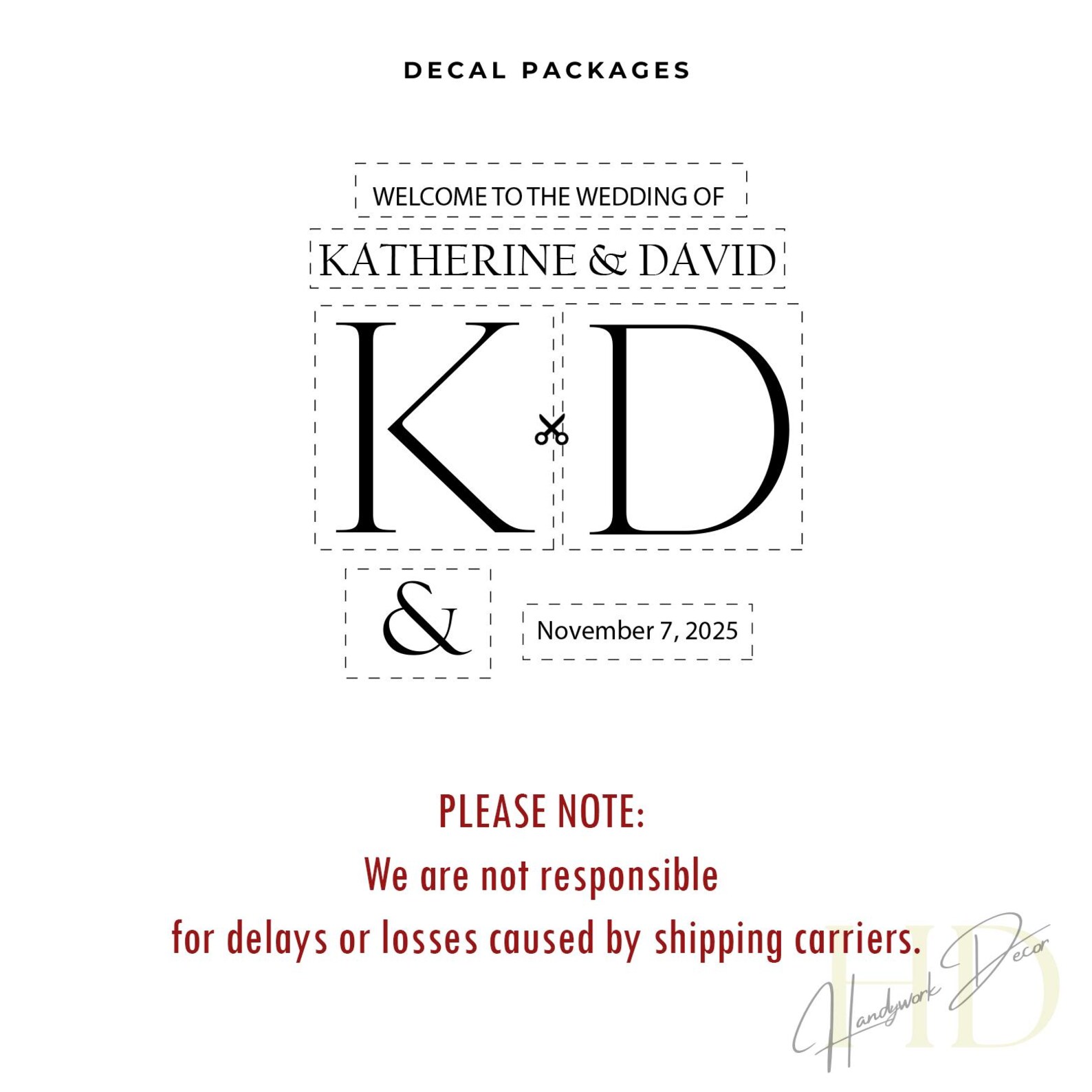 Elegant Wedding Mirror Vinyl Decal – Personalized Welcome Sign for ...