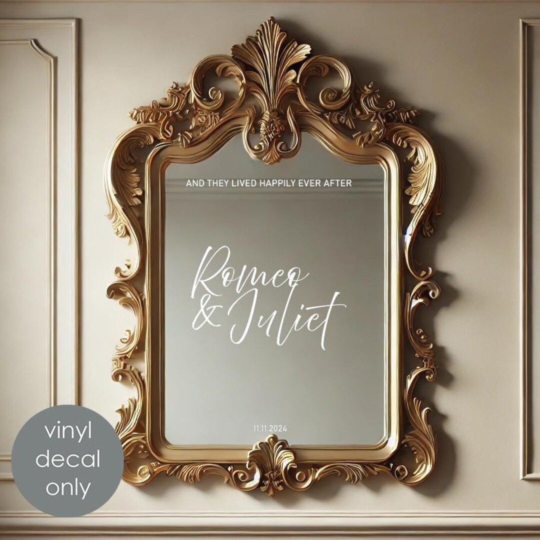 Stylish Wedding Mirror Decal - Perfect Welcome Sign for Celebrations ...