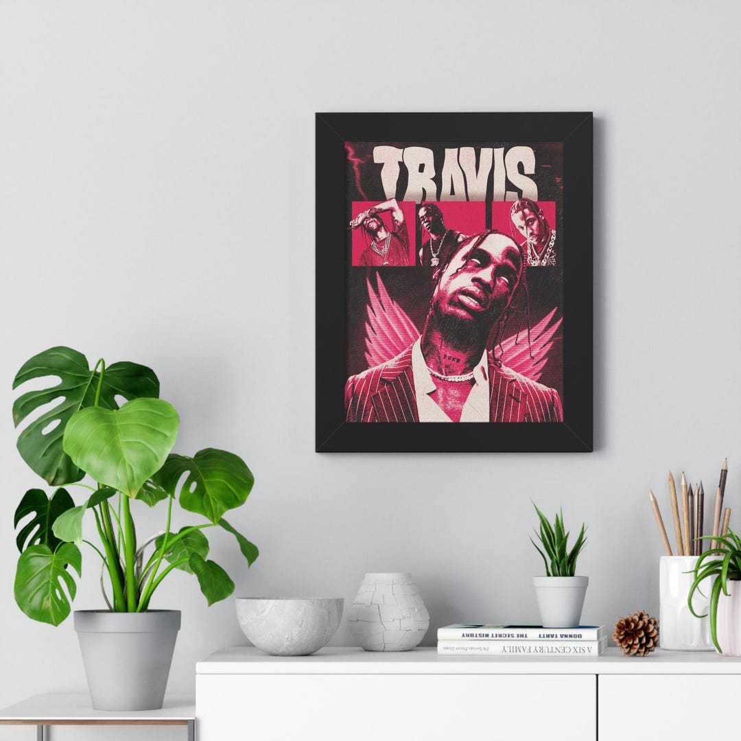Travis Scott Art Print, Hip-hop Framed Vertical Poster, Music Wall ...