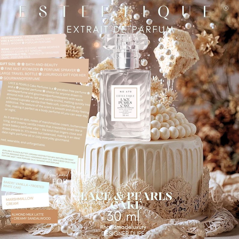 Vanilla Lace Pearls Cake Perfume | Gourmand Extrait De Parfum - Etsy