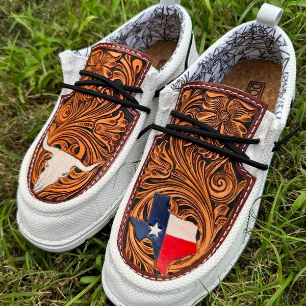 Tooled Leather Shoes - Etsy