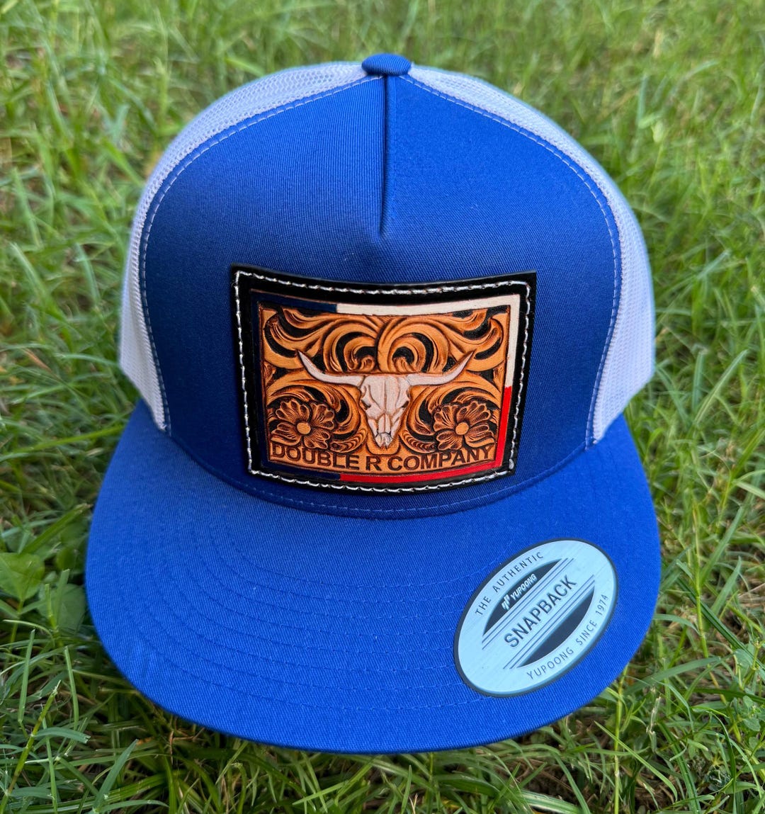 Double R Western Tooled Leather Patch Snapback texas - Etsy